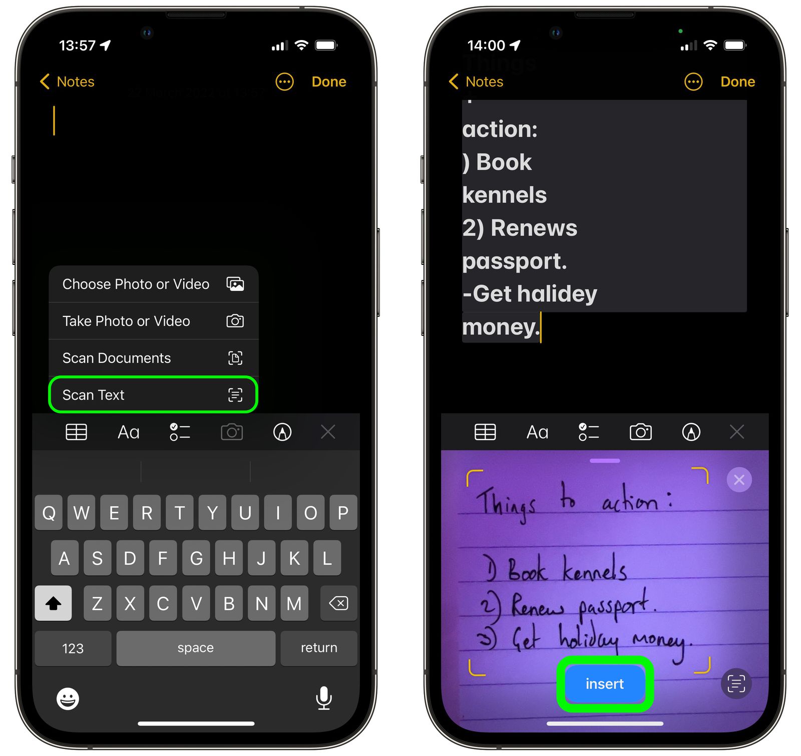 IOS 15 4 How To Scan Printed And Handwritten Notes Into The Notes App 
