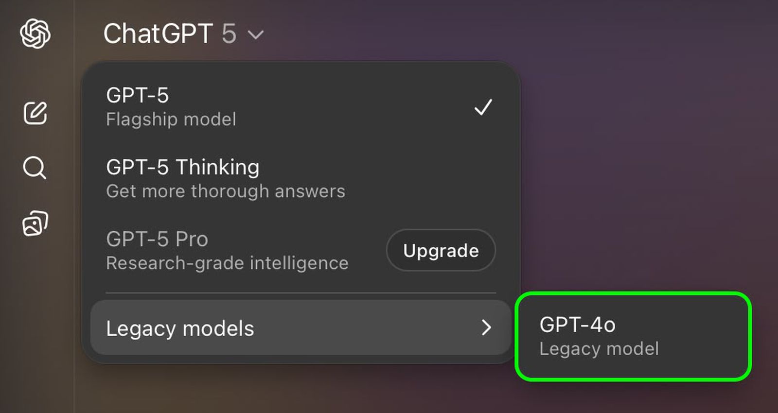How to Re-Enable GPT-4o Model in ChatGPT for Mac - MacRumors