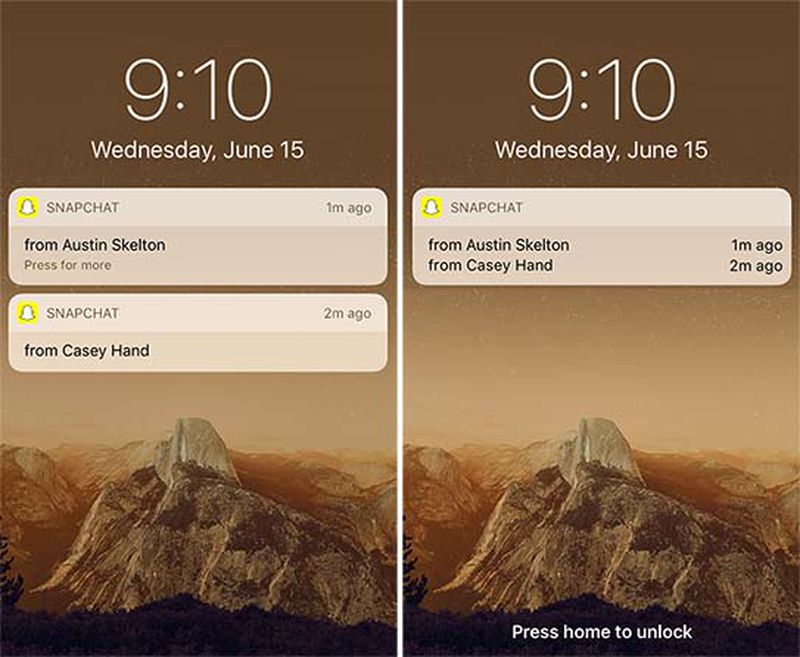 iOS 10 Concept Simplifies Lock Screen With Collapsed Notifications ...
