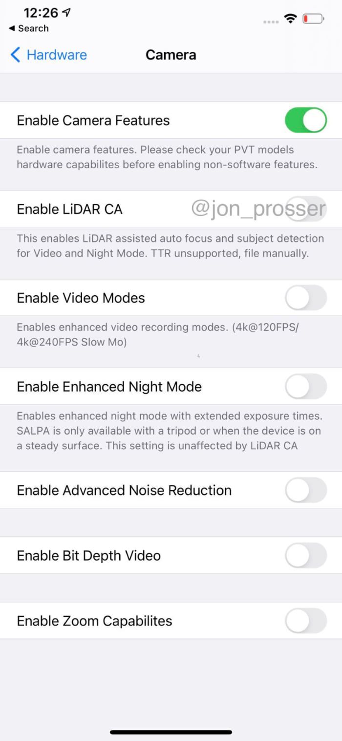 Alleged Screenshots From iPhone 12 Pro Max Settings Suggest 120Hz ...