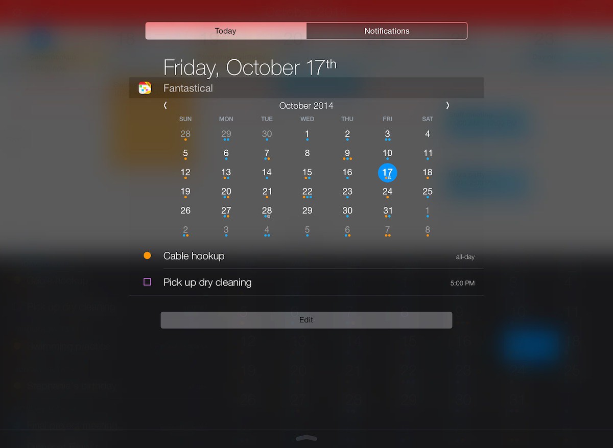 Fantastical for iPhone and iPad Go iOS 8-Only With Widgets, Extensions ...