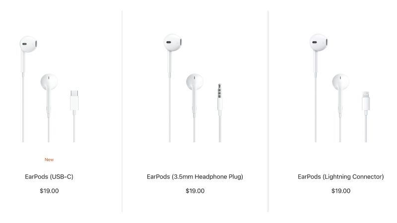Apple Now Sells EarPods With USB-C, Lightning, or Headphone Plug ...