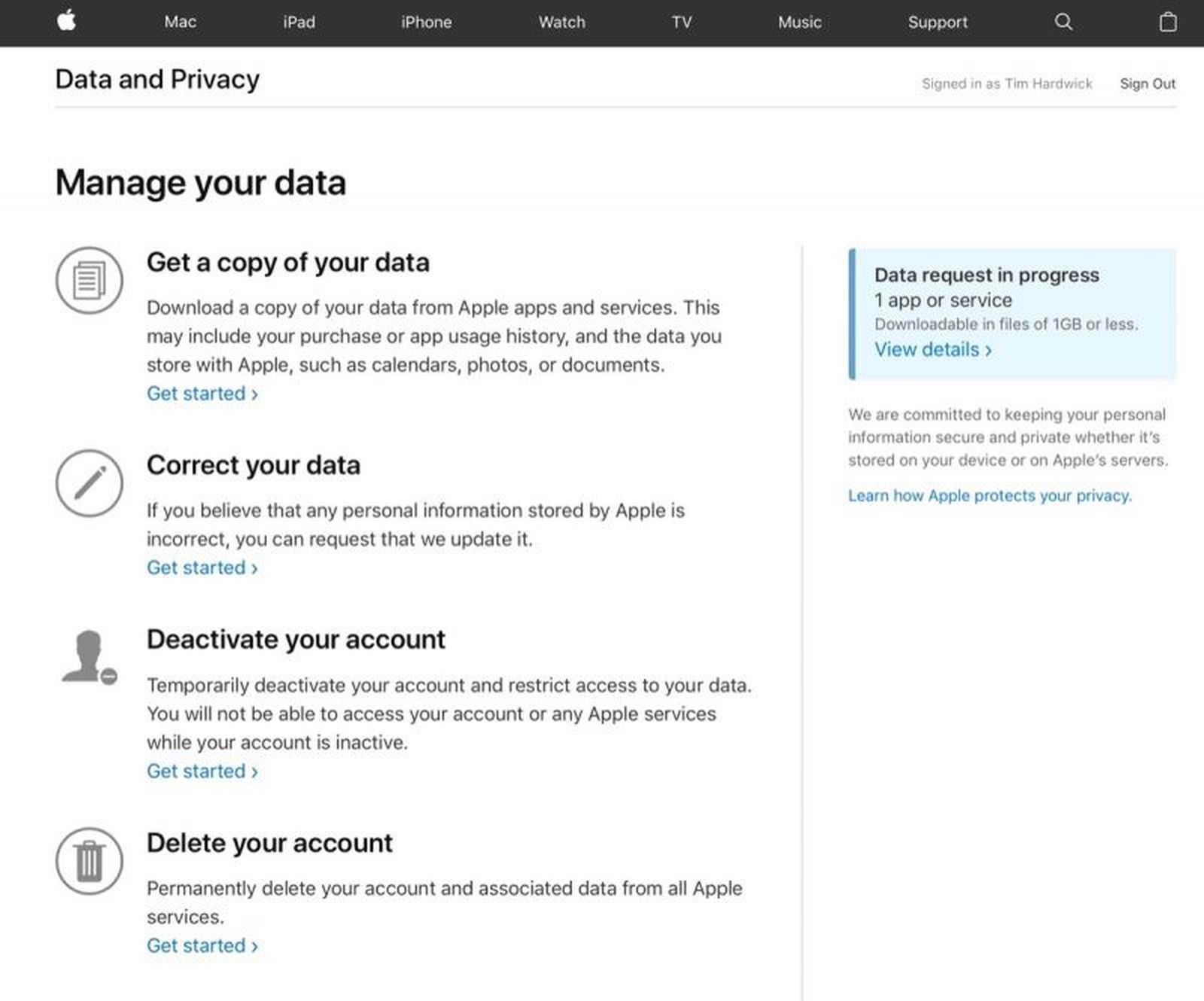 Apple Launches New Data and Privacy Website - MacRumors