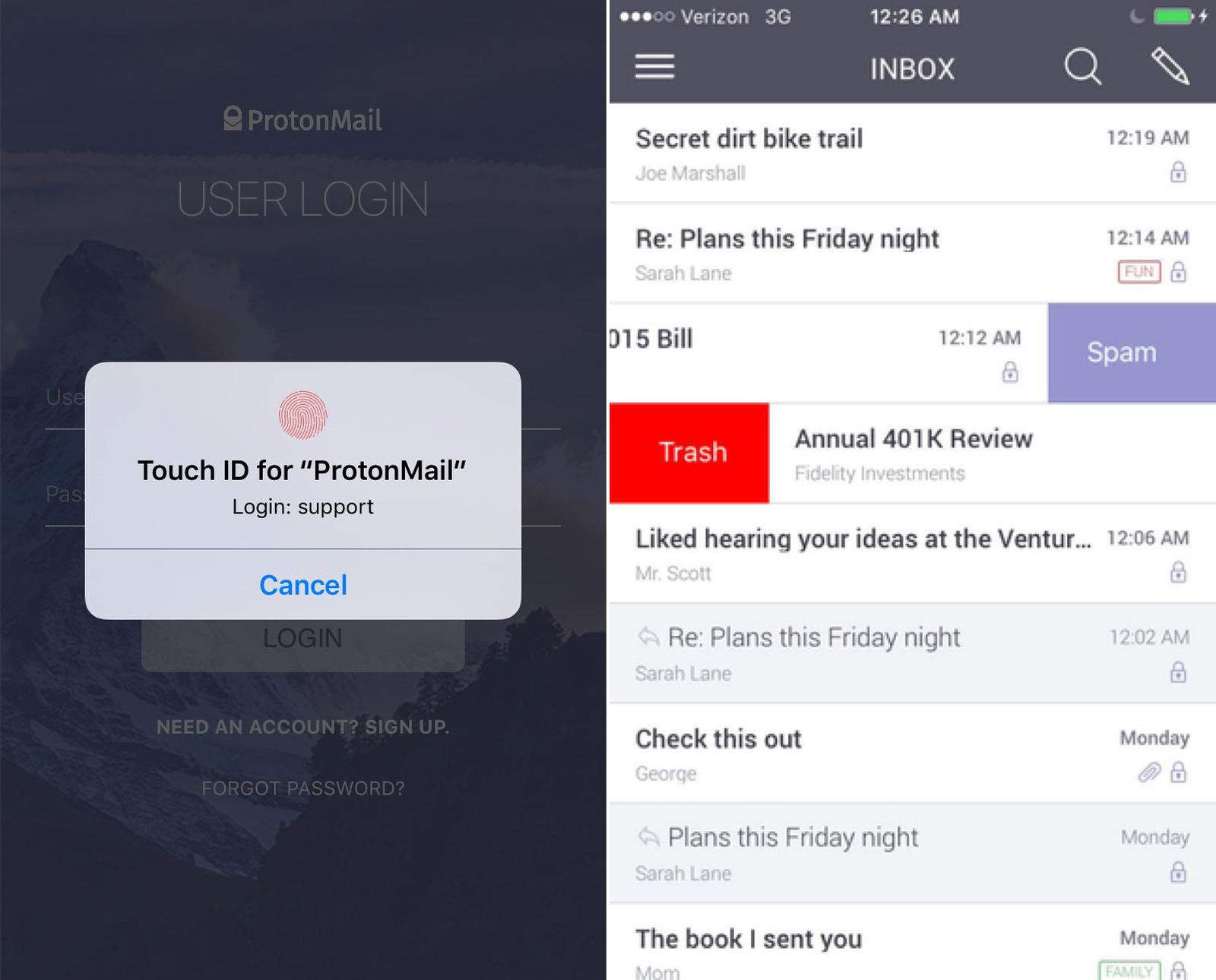 ProtonMail iOS App Integrates Touch ID for Unlocking Encrypted Messages ...