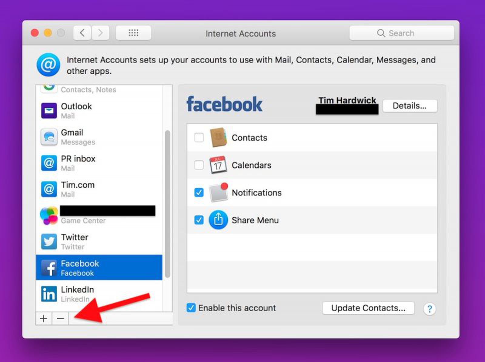 How to Remove Third-Party Accounts Like Facebook From Your Mac - MacRumors