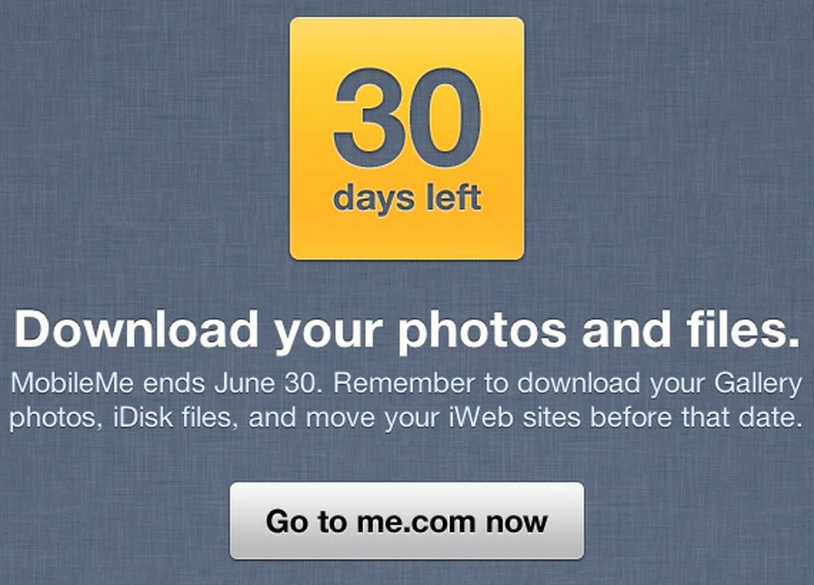 Apple Sending Out 30-Day Reminders for MobileMe Discontinuation - MacRumors