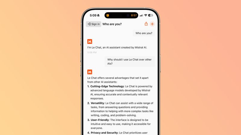 Mistral AI's 'Le Chat' Chatbot Now Available on iPhone - MacRumors