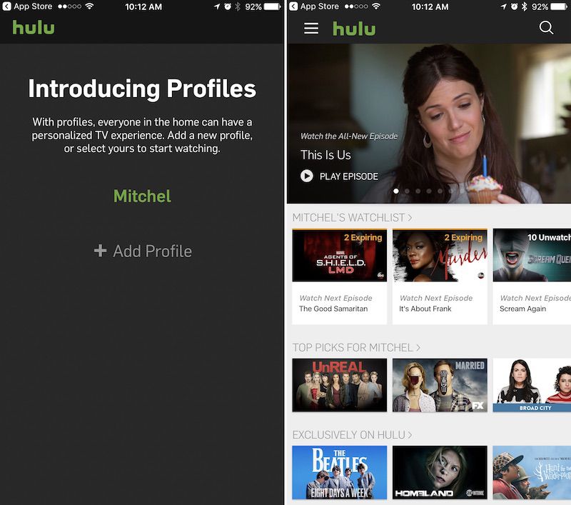 Hulu iOS App Updates With Personalized Profiles for Multiple-User ...