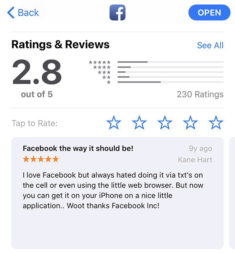 App Store Surfacing Old Reviews From as Early as 2008 for Some Users ...