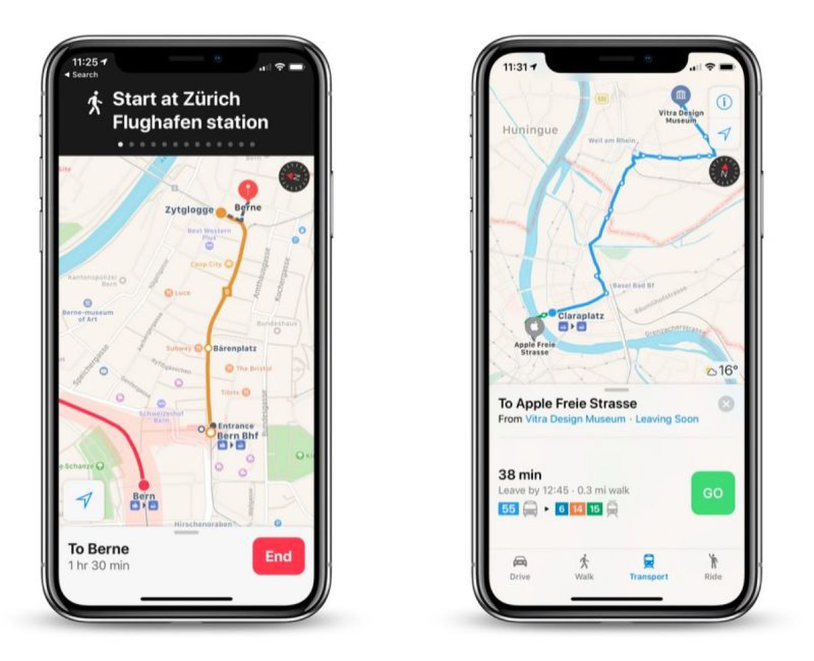 Apple Maps Now Provides Transit Directions Across Switzerland - MacRumors
