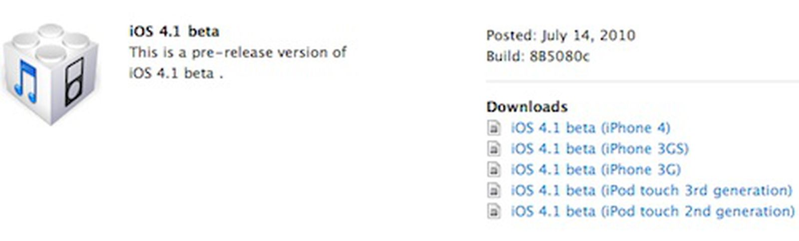 Apple Releases First Beta of iOS 4.1 and iPhone SDK 4.1 - MacRumors