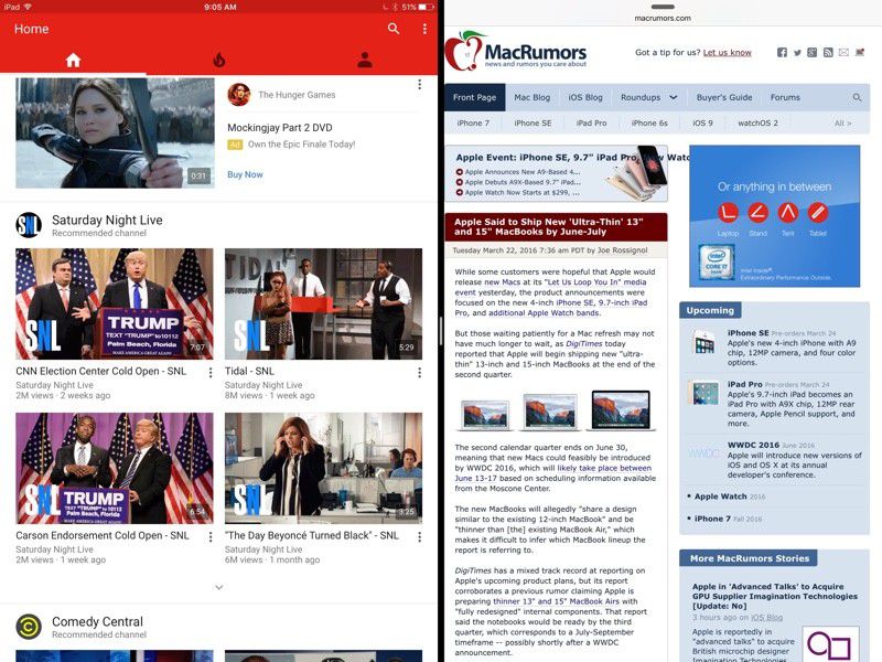 YouTube for iOS Updated With Split Screen Support on iPad - MacRumors