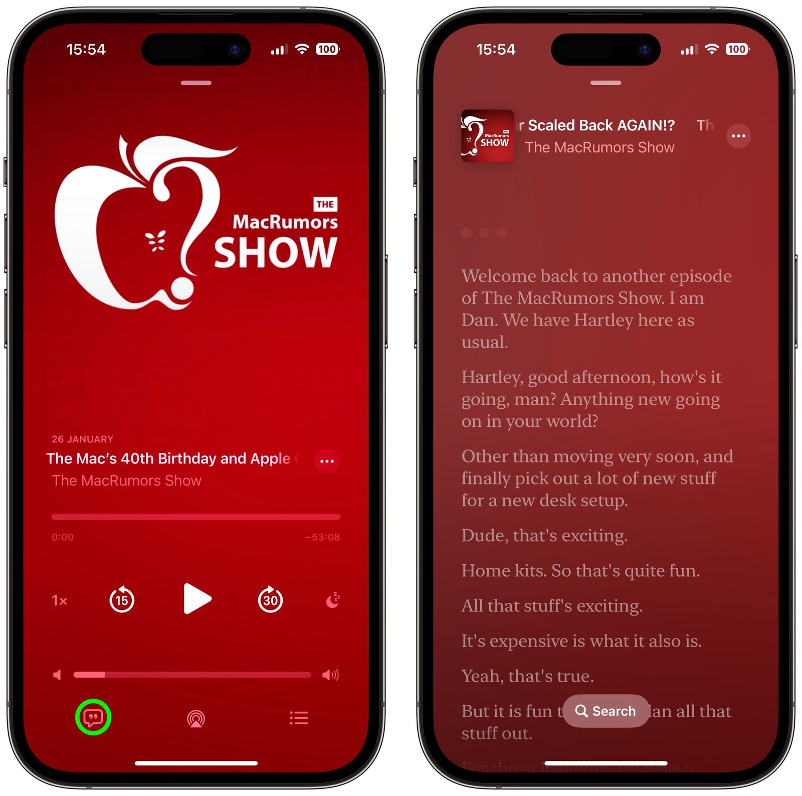 iOS 17.4: Using Apple's New Podcast Transcript Feature - MacRumors