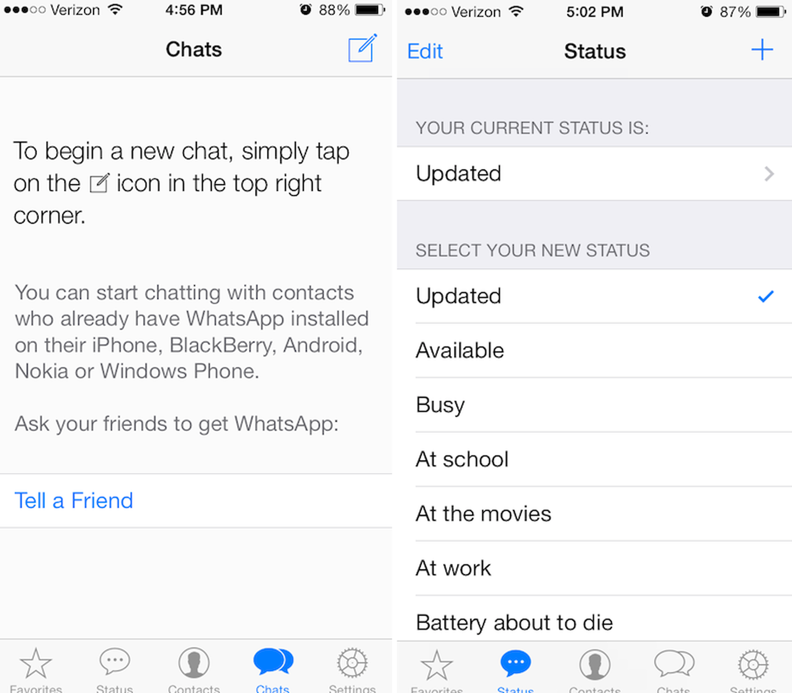 Popular Messaging App 'WhatsApp' Updated With iOS 7 Redesign - MacRumors
