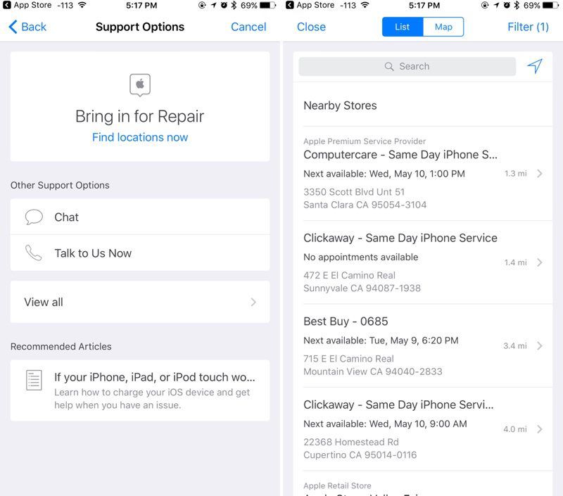 Apple Support App Gains Option to Schedule Repairs From Authorized ...
