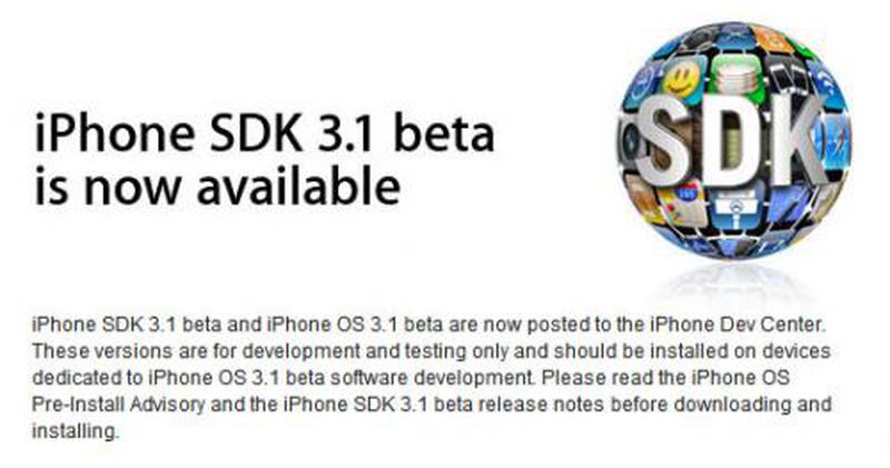 Apple Releases Beta 3.1 iPhone Firmware and SDK to Developers - MacRumors
