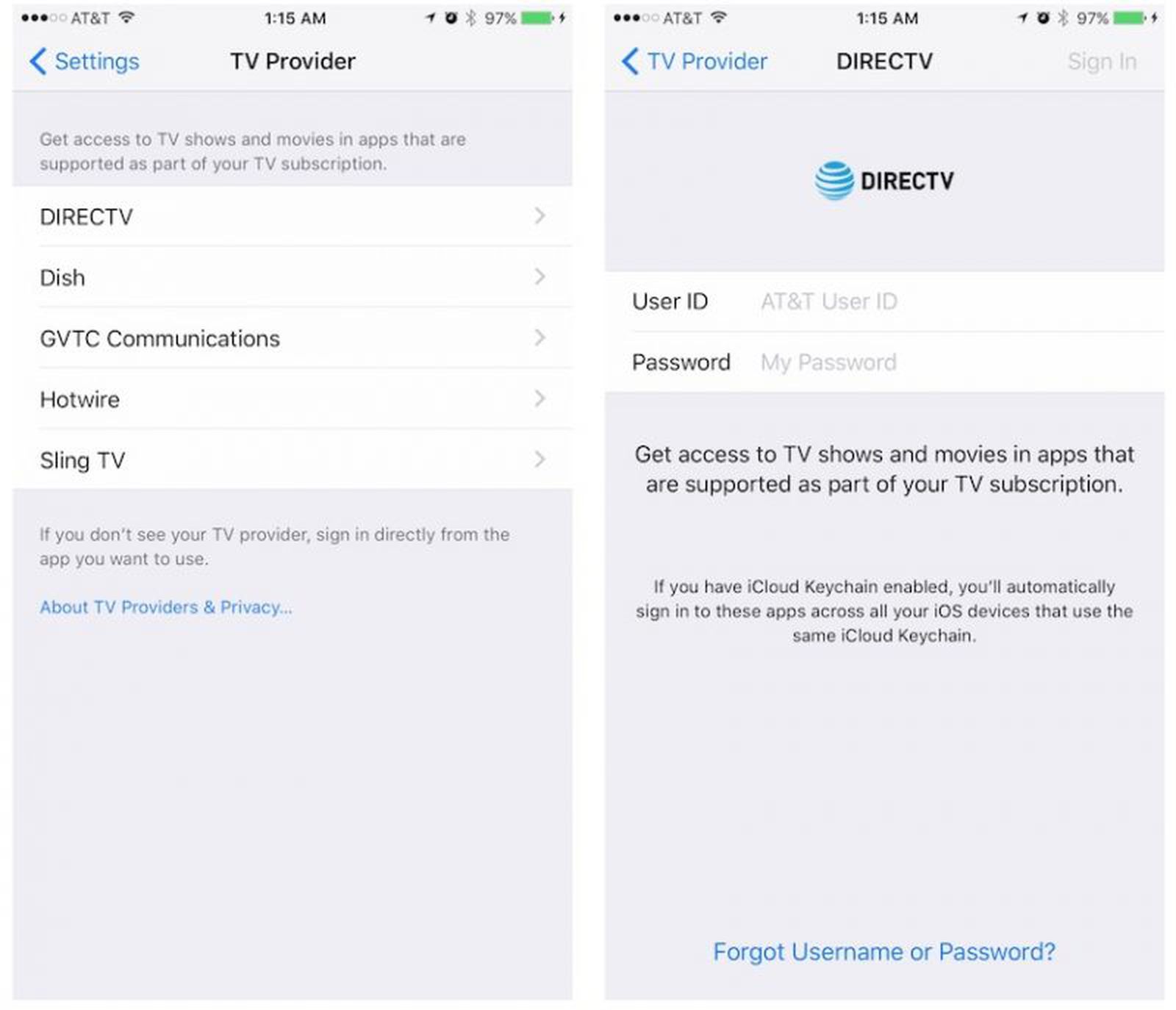 DirecTV Now Supports Single Sign-on for Upcoming 'TV' App on iOS and ...