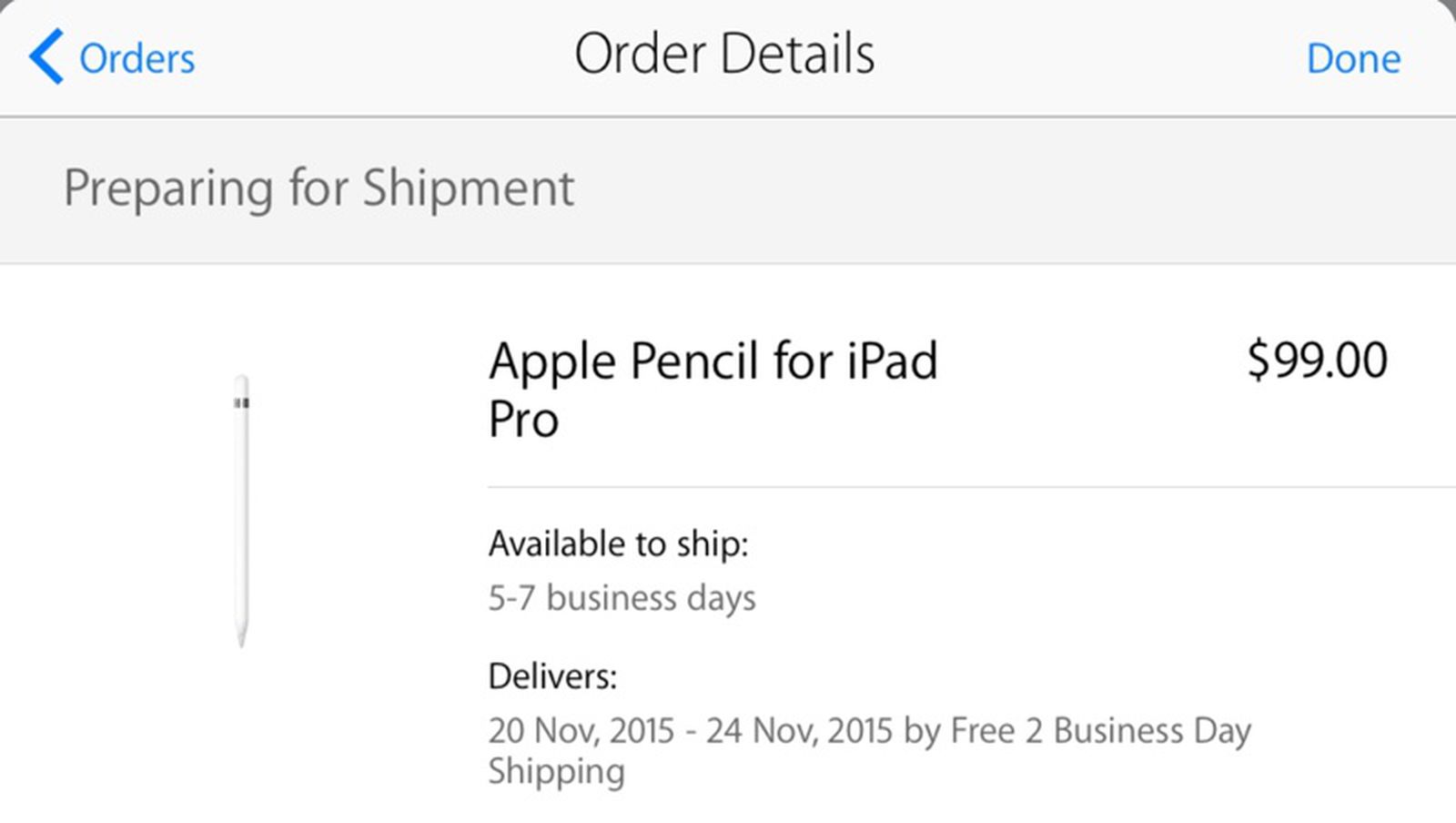 First Apple Pencil Orders in the U.S. Now 'Preparing for Shipment ...
