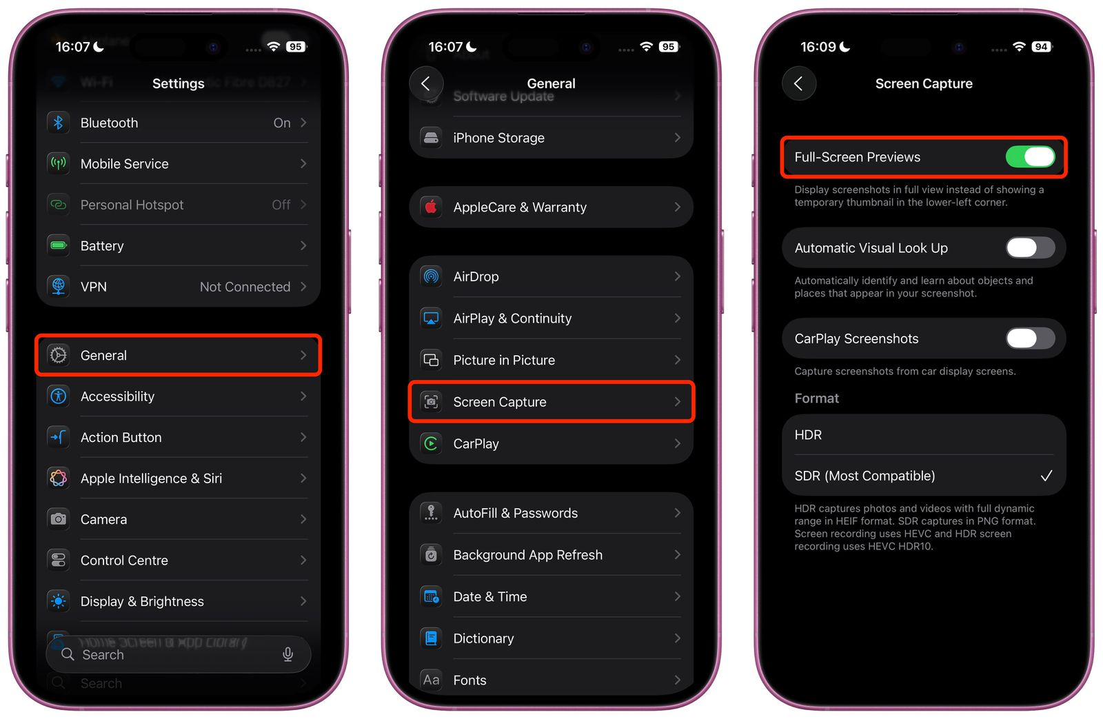 iOS 26 Screenshots: Turn Off Full-Screen Previews - MacRumors