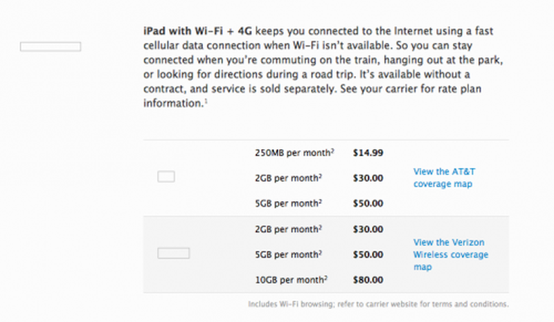 iPad 4G LTE Data Plan Prices for AT&T and Verizon [Updated] - MacRumors