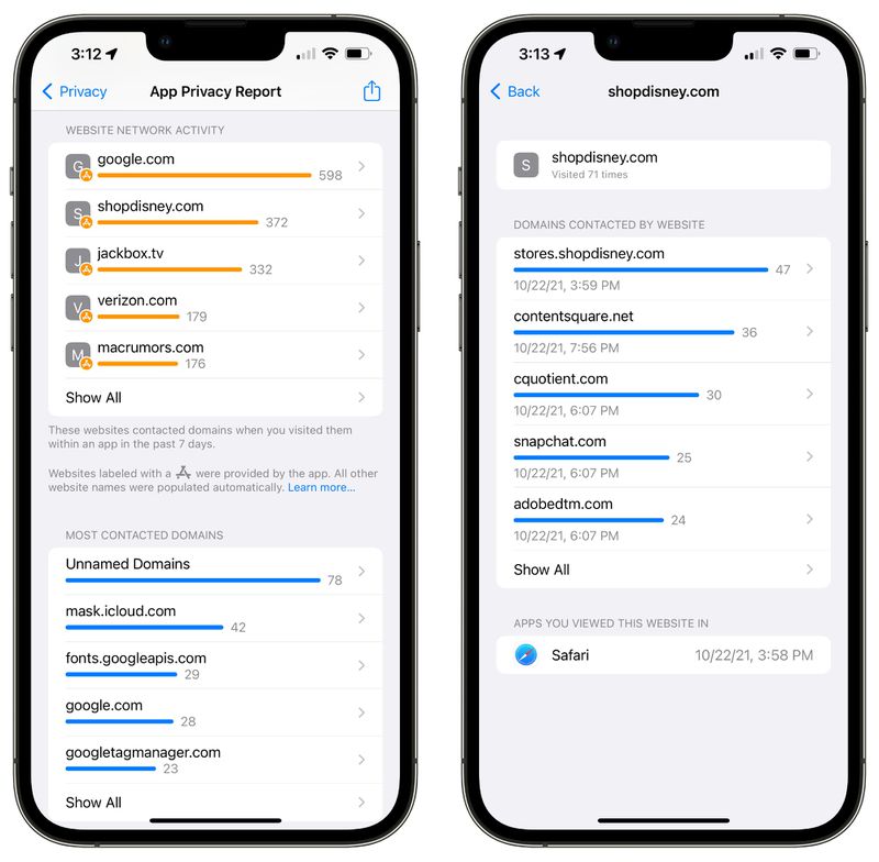 How to Use App Privacy Report in the iOS 15.2 Beta - MacRumors