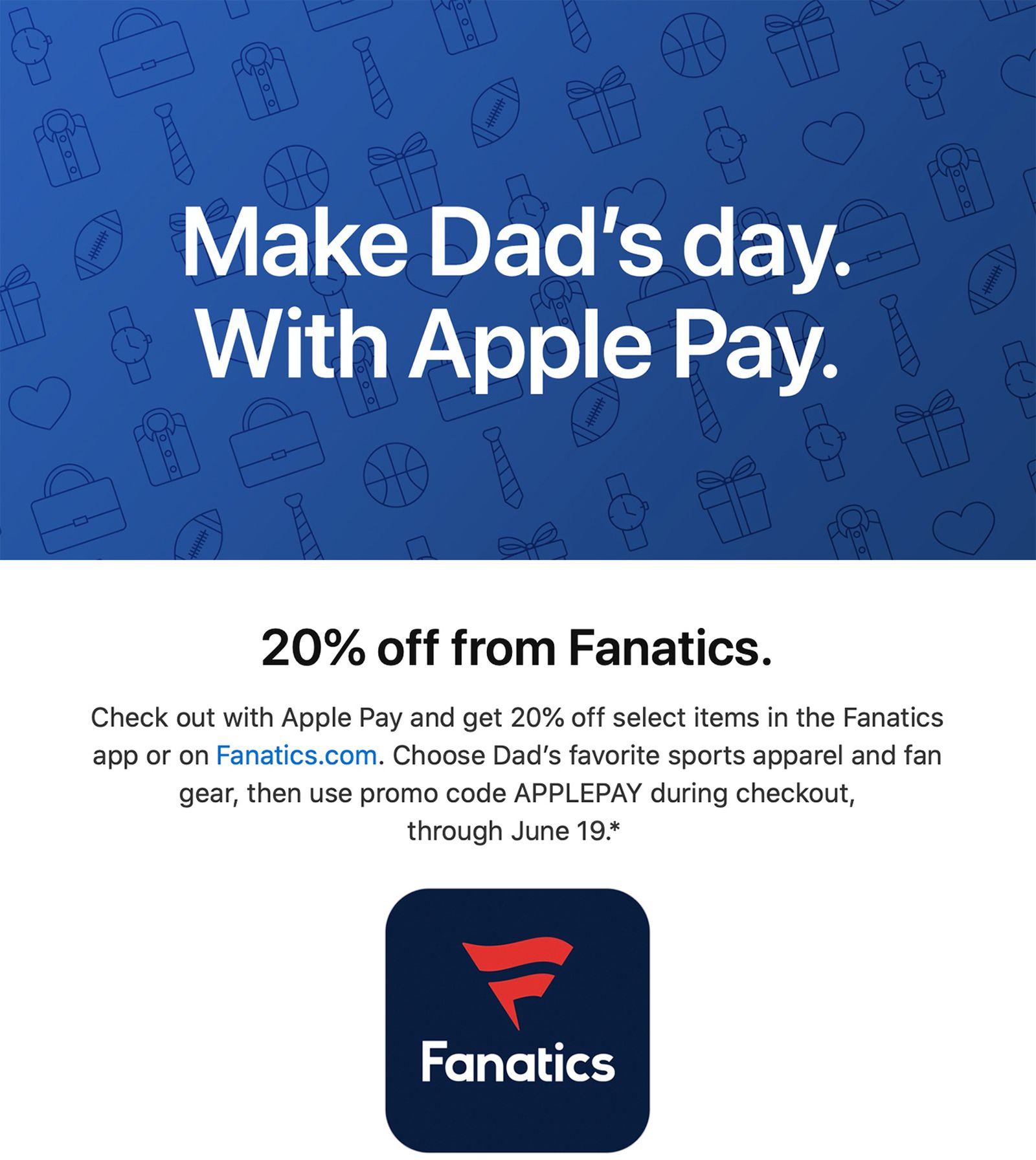Apple Pay Promo Offers 20% Off At Fanatics - MacRumors