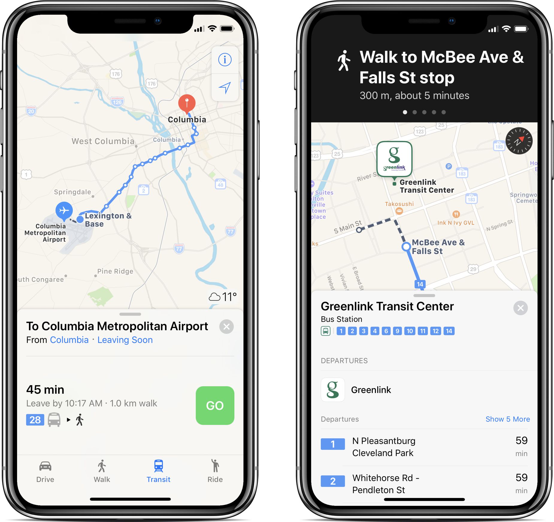 Apple Maps Transit Directions Now Available in Columbia, Charleston ...