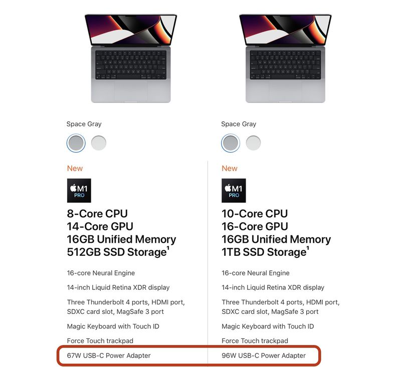 14-Inch MacBook Pro Starts With 8-Core CPU and Has 2 Power Adapter ...