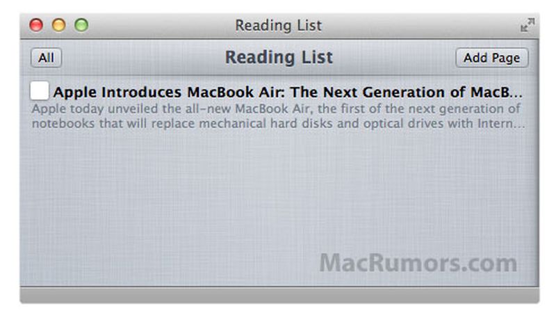 Apple's Upcoming 'Reading List' for Safari to Compete with Instapaper ...
