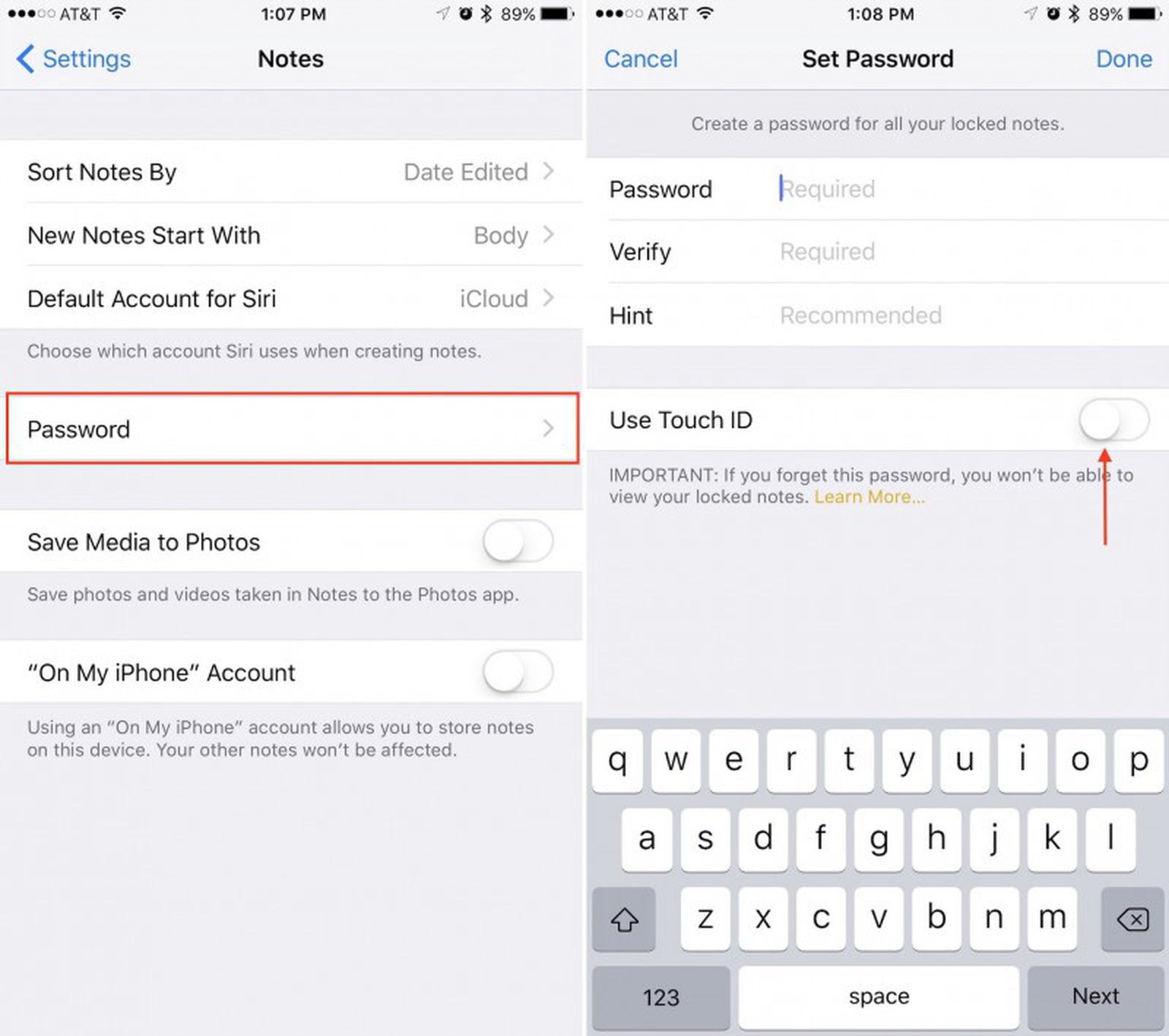 How to Password Protect Notes in iOS 9.3 and OS X 10.11.4 - MacRumors