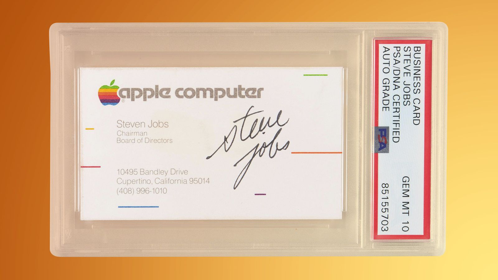 Steve Jobs Signed Business Card Fetches Over $180,000 at Auction ...