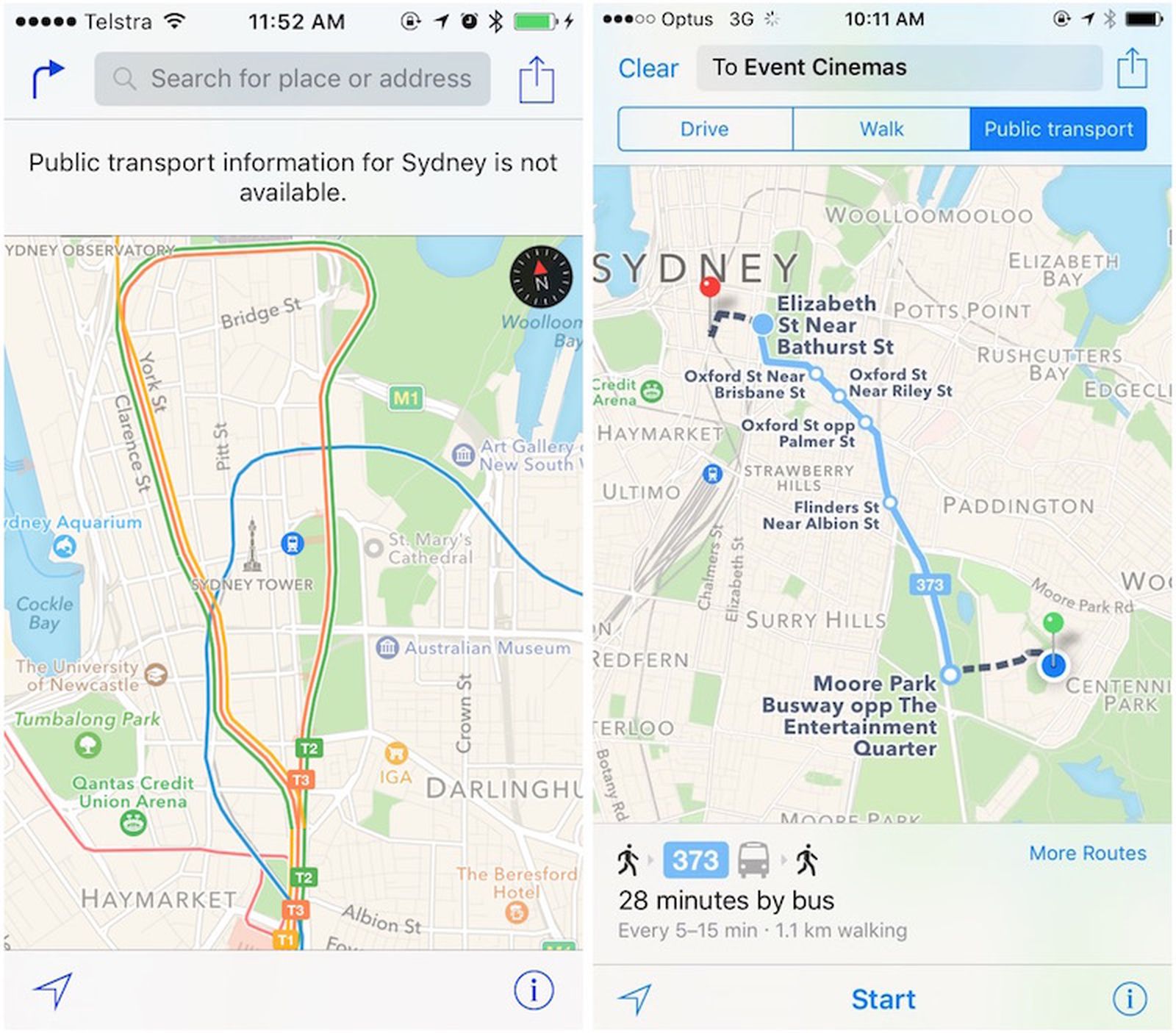Transit Directions for Sydney, Australia Going Live in Apple Maps ...
