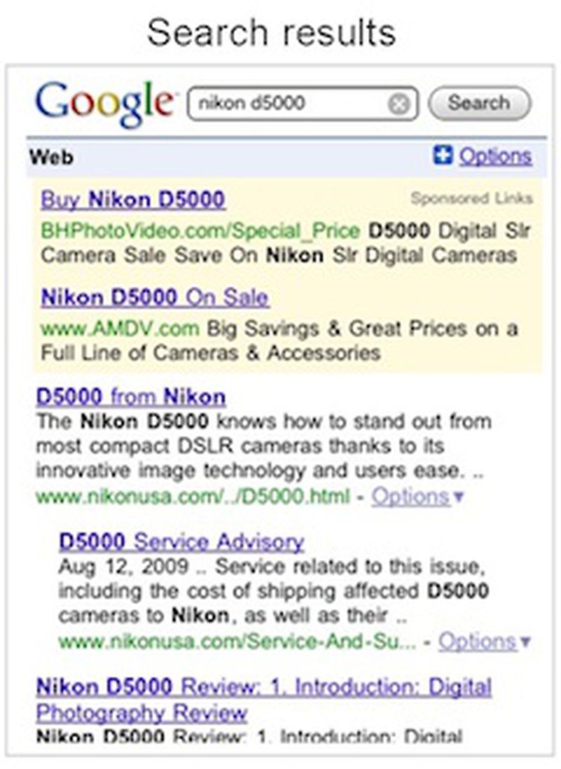 Google Introduces Search Options for Mobile Devices - MacRumors