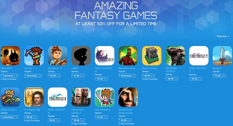 Apple Discounts 'Amazing Fantasy Games' for New iOS App Store Promotion ...