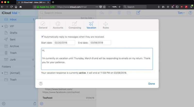 How to Set Up Out-of-Office Replies in Apple Mail and iCloud Mail - MacRumors
