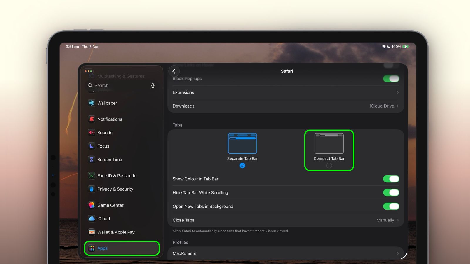 Safari's Compact Tab Bar Is Back on Mac and iPad - MacRumors
