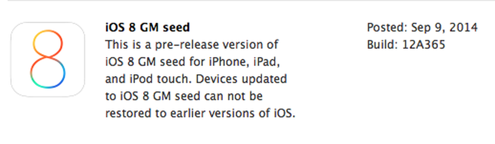 Apple Seeds iOS 8 Golden Master to Developers Ahead of September 17 Public Launch - MacRumors