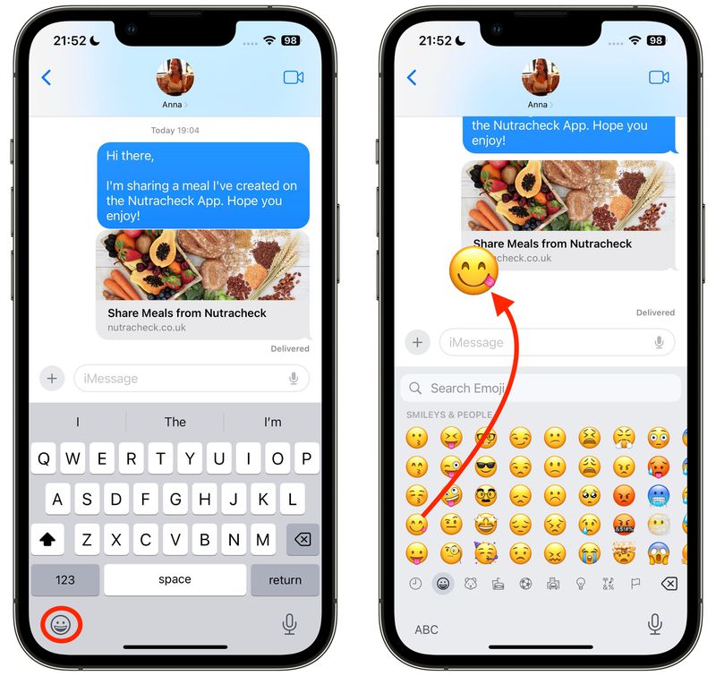Use Emoji as Stickers in iPhone Messages - MacRumors