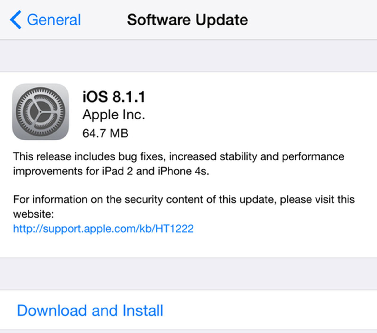 Apple Releases iOS 8.1.1 With Bug Fixes, Performance Improvements for ...