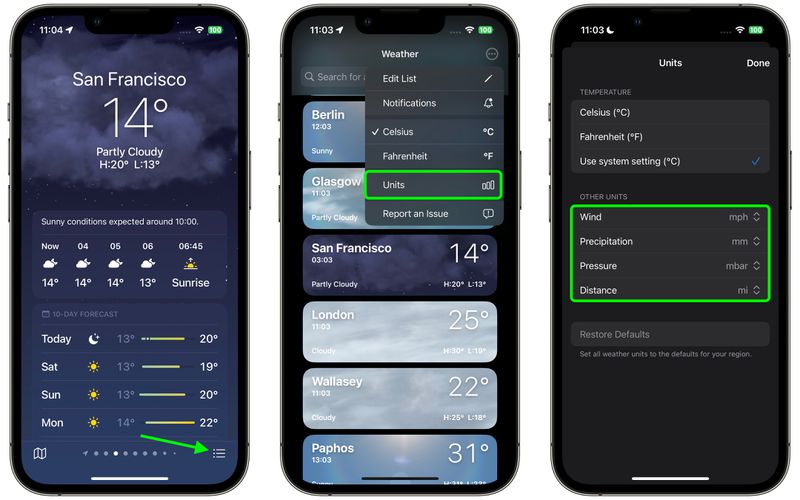 iOS 17: How to Switch Measurement Units in the Weather App - MacRumors