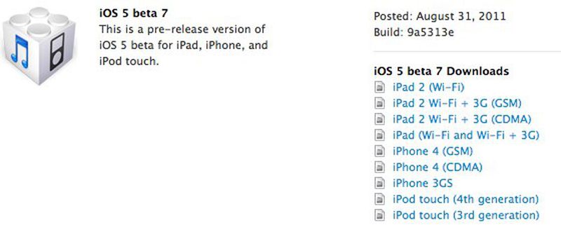 Apple Posts iOS 5 Beta 7 for Developers - MacRumors