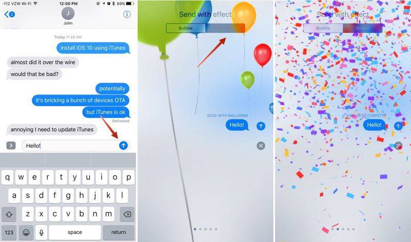 How to Use Messages' Tapback, Screen Effects and Bubble Effects in iOS ...