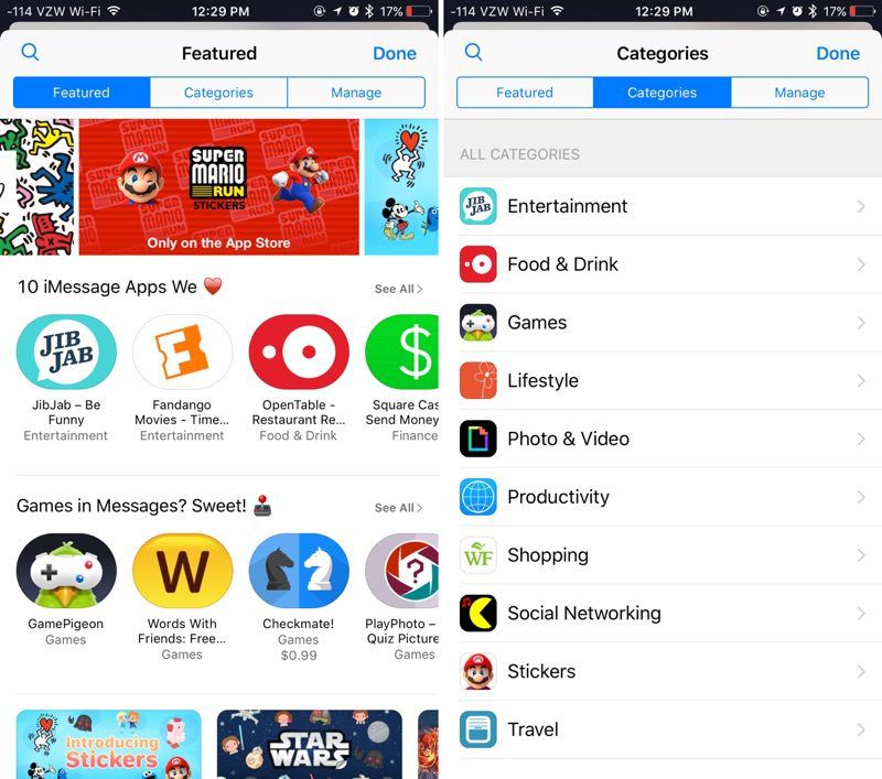 Messages App Store Updated With Categories for Better App Discovery ...