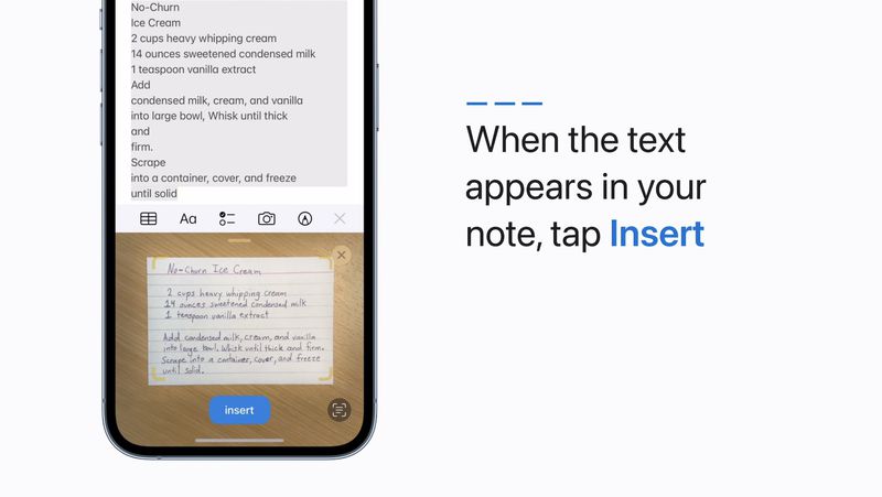 iOS 15.4 Adds New 'Scan Text' Shortcut in Notes App - MacRumors