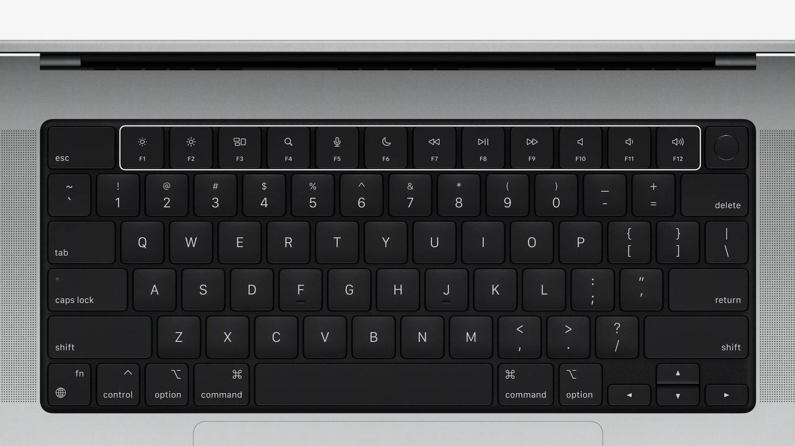 New MacBook Pro Keyboard Has All Black Design Full Size Function Keys
