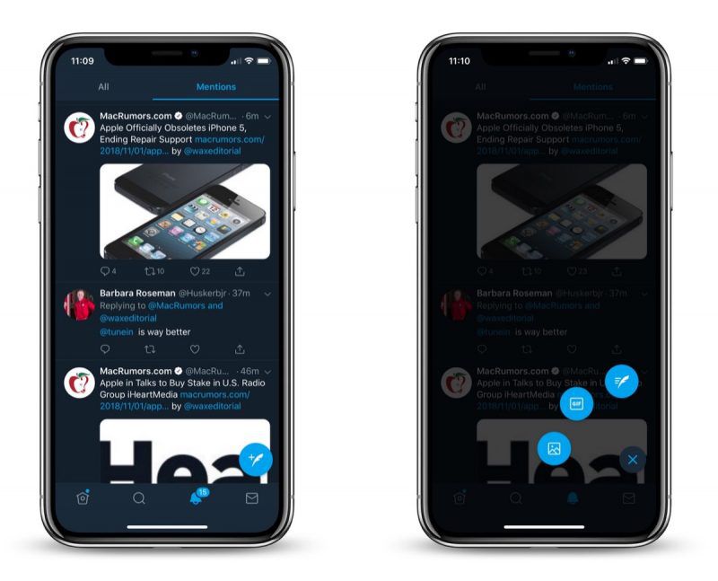 Twitter Adds Floating Compose Button and Tests Option to Switch Between ...