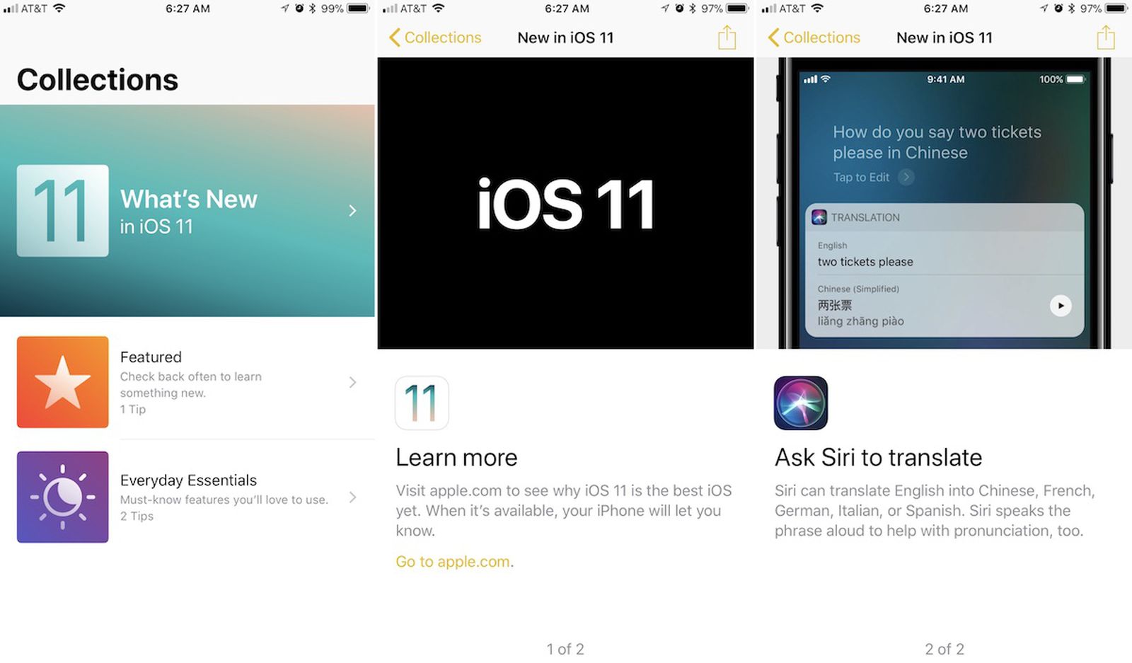 Apple Begins Sharing Guides for Upcoming iOS 11 Features Within 'Tips ...