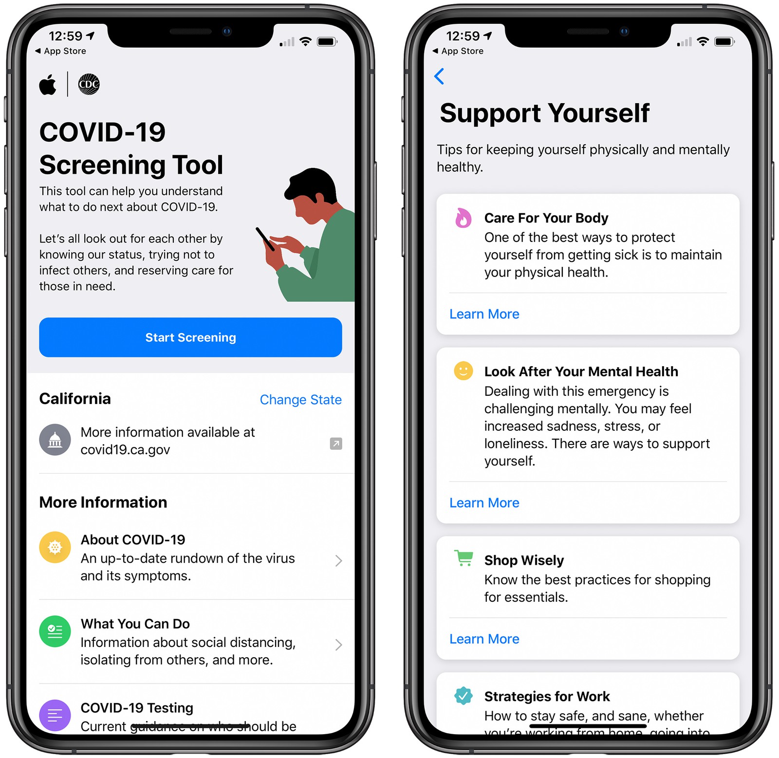 Apple's COVID-19 App Gains Features for Accessing State Guidelines and ...