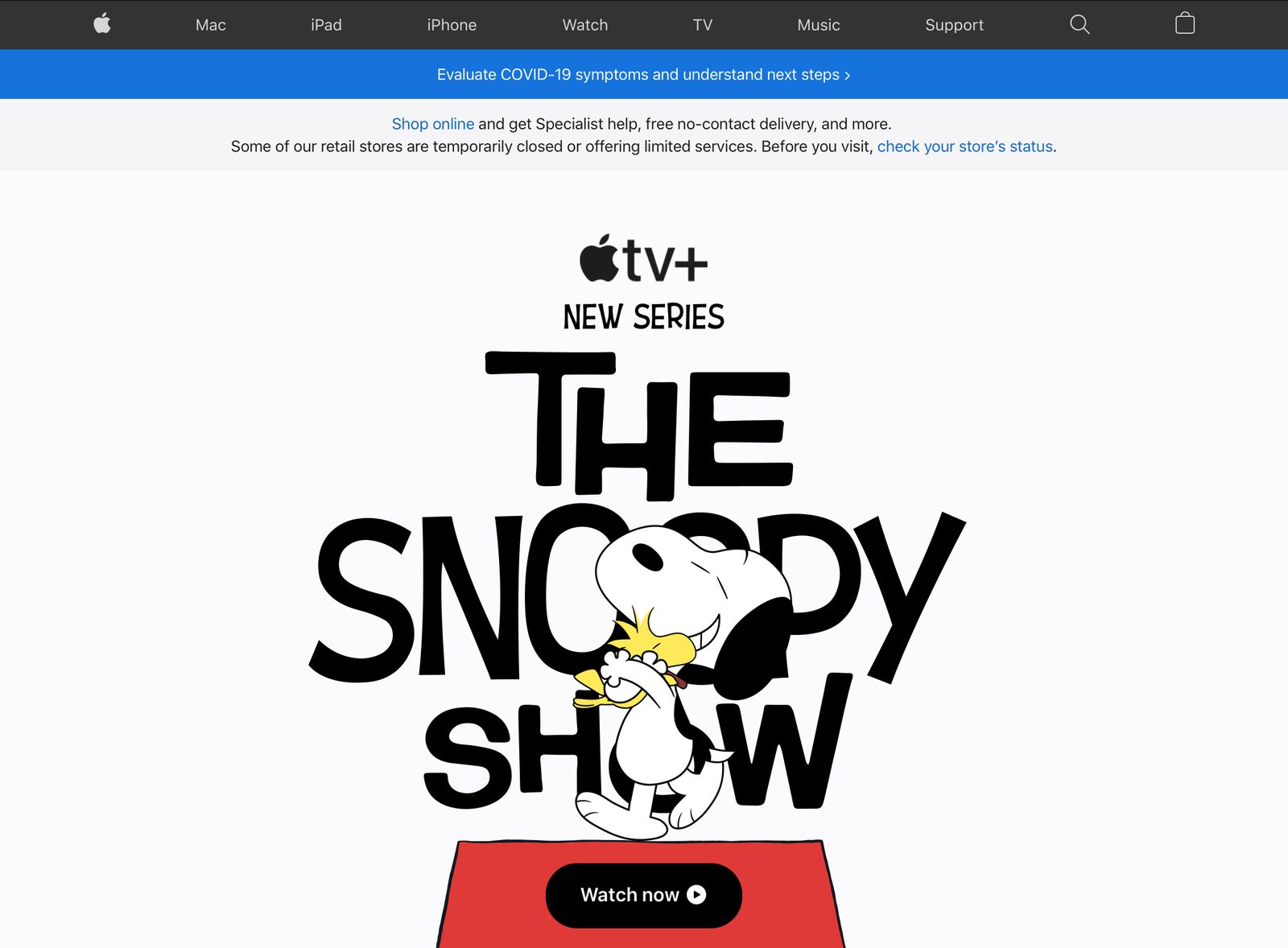 Snoopy Takes Over Apple's Homepage for New TV+ Series, Puzzle Game ...