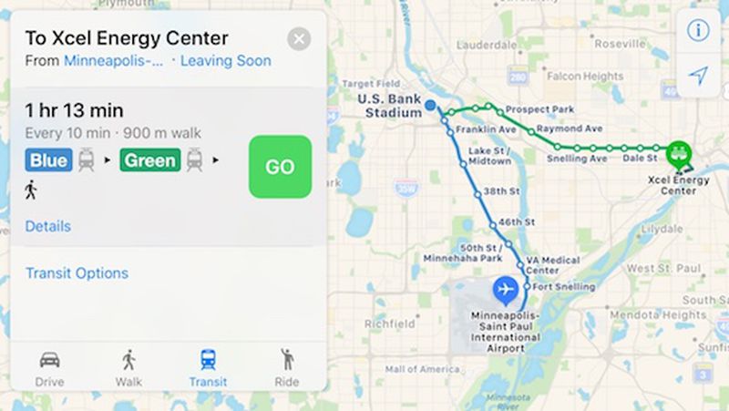 Apple Maps Now Supports Transit in Minneapolis–Saint Paul - MacRumors